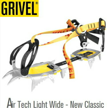 グリベル　エアーテックライト・ワイド　ニュークラシック 　 　 片足実測278gの超軽量アルミクランポンです。 重量を気にする方の為に作られました。 従来のアルミクランポンと違いより強固なアルミ素材とグリベルの鍛造技術により氷にも良く食い込...