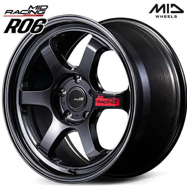 ▼Item Information▼ ■ホイール：MID Racing R06（MID レーシング R06） ■サイズ：18x8.5J 5H114.3 INSET38 ■カラー：CBK（クリスタルブラック） ■ボルト径/座面：M14/60°...