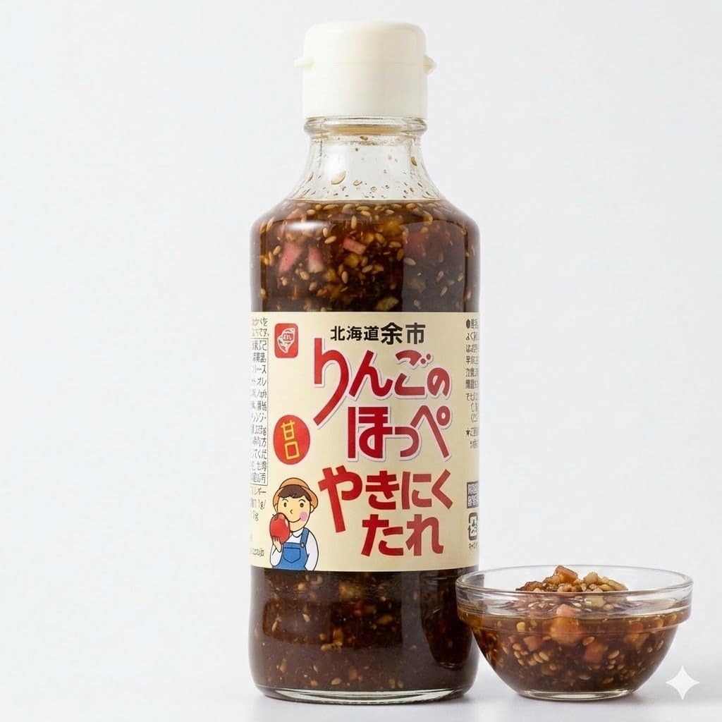 りんごのほっぺを使用した、すっくりとした甘さのやきにくたれです。肉料理にぴったりの甘口たれで、おかずやおつまみにも最適です。3個セットでお得にお買い求めいただけます。 原材料・成分 小麦、オレンジ、大豆、もも、りんご。原材料：果糖ぶどう糖液...