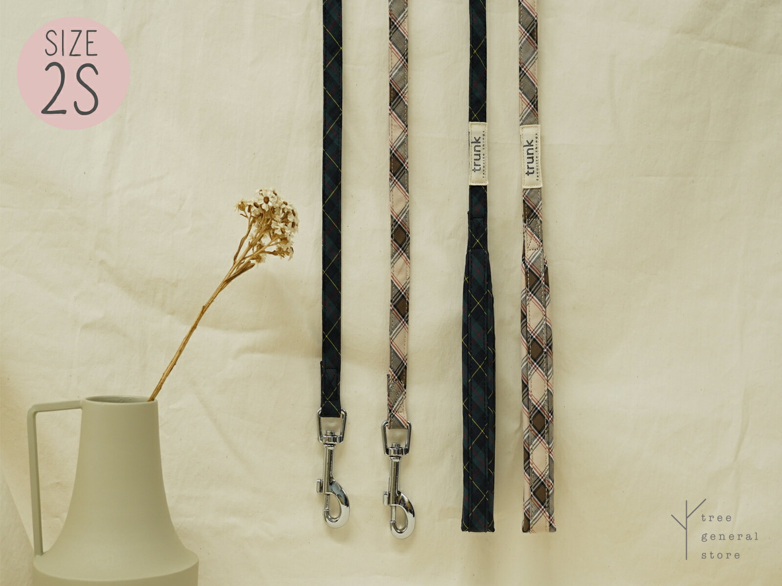 素材本体：コットン100％ ナスカン：鉄サイズ適応体重2〜5 kg注意散歩用リードですので、係留には使用しないでください関連商品はこちら