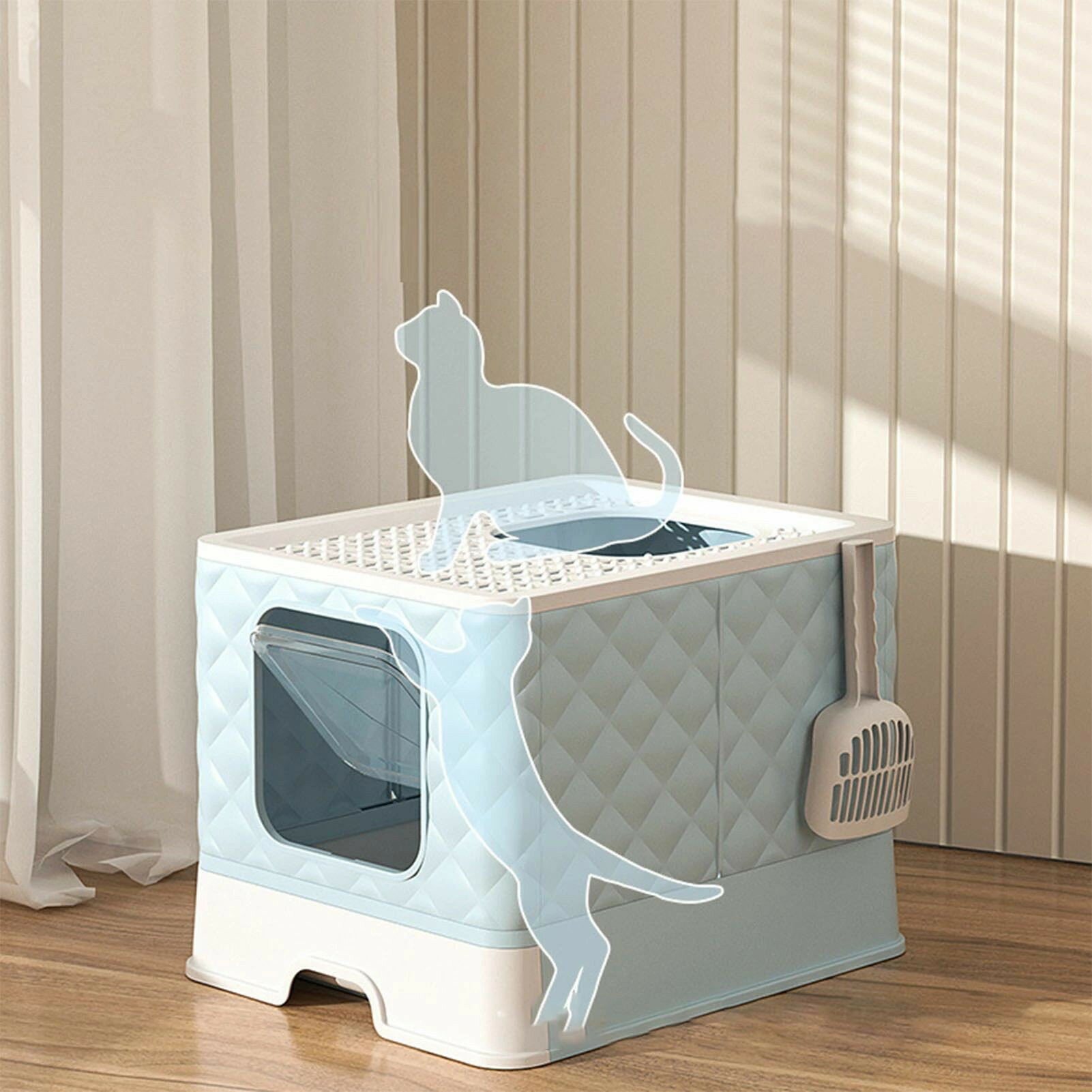 商品ポイント1.引き出しタイプ：猫のトイレは引き出しタイプのデザインを採用しており、猫のトイレの掃除に便利で、時間と労力を節約します。2.広いスペース：猫の引き出しのトイレは広いスペースのデザインを採用しており、猫は中で自由に伸びることがで...