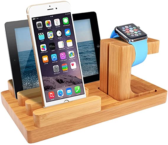 【高い収納力】高品質竹製のモバイル充電ホルダーです。スマートウォッチ、Galaxy Gear、各種スマホ・タブレットにお使いいただけます。 【工具・組み立て不要】ご購入してから組み立て不要ですぐにお使いいただけます。 【部屋にマッチするデザ...