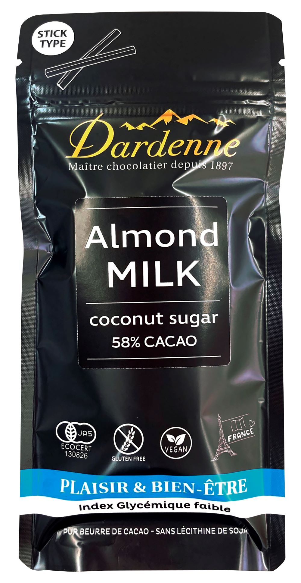 砂糖・乳化剤不使用 ヘーゼルナッツの豊かな香りとアーモンドミルクのクリーミーな味わい スティックタイプ ■有機カカオ58％ ■甘味料に有機ココナッツシュガー使用 ■フェアトレード認定カカオ豆使用 ■アガベイヌリン(水溶性食物繊維）入りで滑ら...