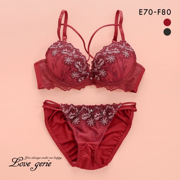 サイズ レディースE70-M、E75-L、E80-L、F70-M、F75-L、F80-L※ブラサイズ-ショーツサイズショーツM(ヒップ87-95cm)L(ヒップ92-100cm) カラー RE-レッド、BK-ブラック 素材 ポリエステル　ナ...