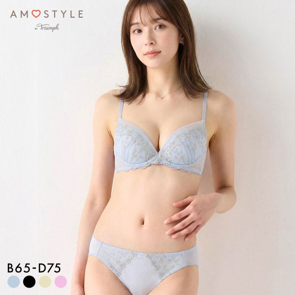 サイズ レディースB65-M、B70-M、B75-M、C65-M、C70-M、C75-L、D65-M、D70-M、D75-L※ブラサイズ-ショーツサイズショーツM(ヒップ87-95cm)L(ヒップ92-100cm) カラー LBU-薄ブルー...