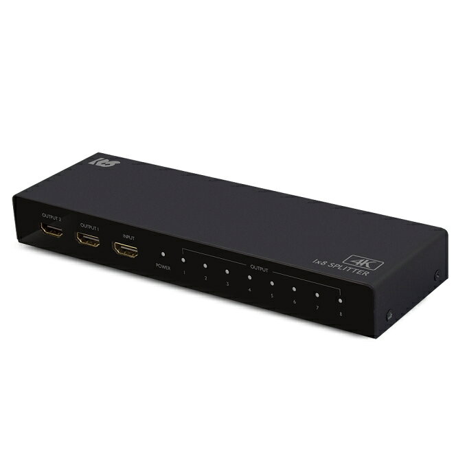 フルスペック4Kに対応した HDMI 8分配器ラトックシステム 4K60Hz 1入力8出力 HDMI分配器●1つの映像信号を8つに分配する 4K対応HDMI分配器。●HDCP2.2に対応、HDR映像ソースも分配。●Dolby Atmos、D...