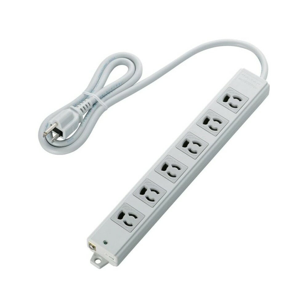 EU　RoHS指令準拠（10物質）し、熱に強い二重構造ケースを採用した6個口の工事用タップ。 エレコム ELECOM 工事・物件ニ最適ナ3ピン 熱ニ強イ 抜ケ止メ マグネット付 電源タップ 6個口 1m 環境に配慮し高い安全性を実現。工事用...