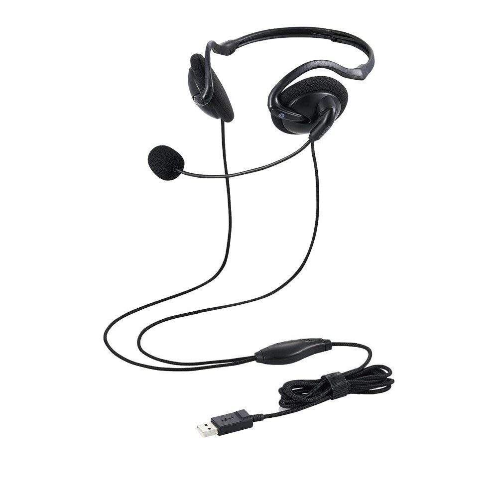 収納や持ち運びに便利な折りたたみ式。エレコム 有線ヘッドセット/ネックバンド型/折りたたみ式/USB/両耳髪型を気にせず気軽に装着できるネックバンドタイプのUSBヘッドセット。オンラインゲーム、ビデオ会議、音声チャットでの使用に最適なUSB...