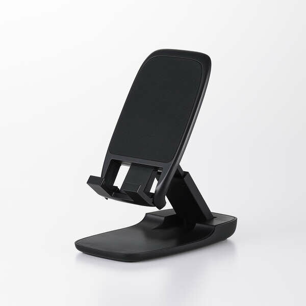 広い面で端末を支える、高い安定性のスマートフォン・タブレット用スタンドです。 エレコム スマートフォン用スタンド/コンパクト/持ち運び/無段階調整 端末と接する台座やアーム部分、底面の設計にこだわり、安定性を高めています。 端末を設置したま...