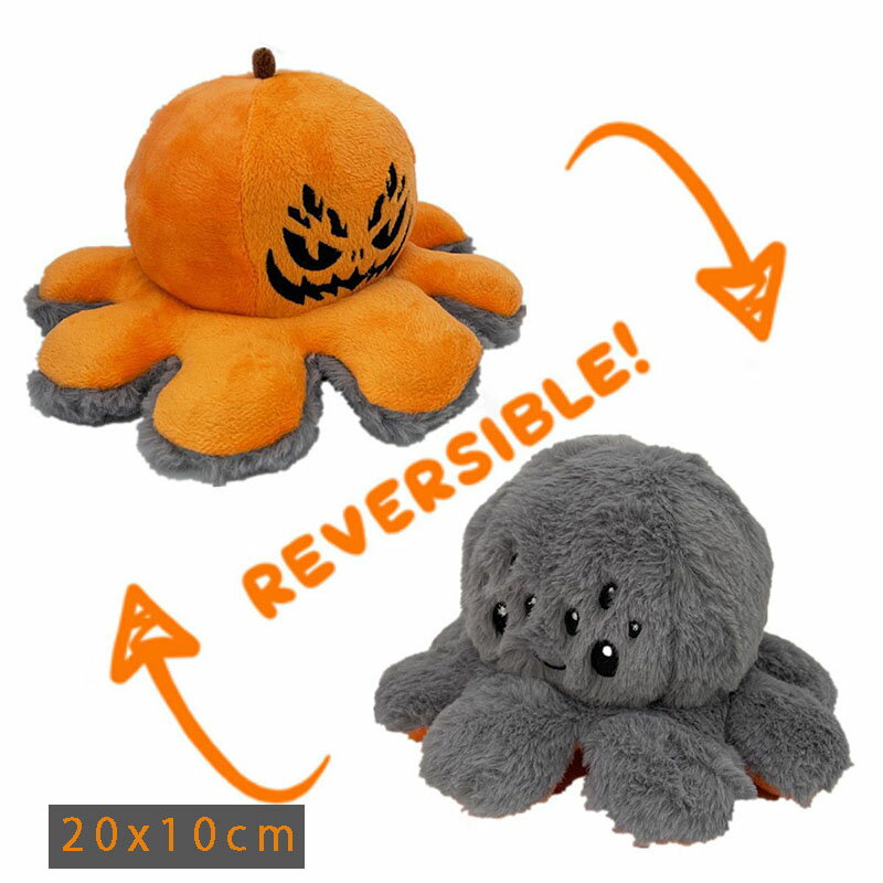 人気検索キーワード：ホロウィン クリスマス タコ カボチャ ぬいぐるみ 裏返し 両面 リバーシブル フリップタコ人形 タコぬいぐるみ カボチャぬいぐるみ タコ人形 怒る顔も笑い顔も 面白い 可愛い 表情変化 動物 ふわふわ 子供 キッズ お...