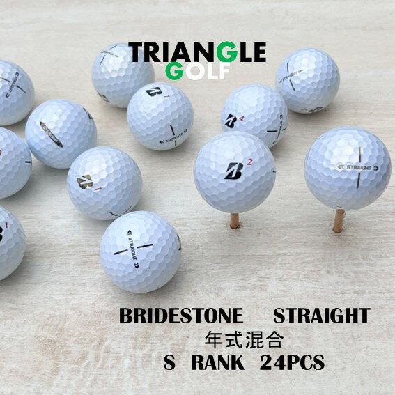 【Sランク】　ロストボール ブリヂストン　スーパーストレート 白 年式混合 24球 ゴルフボール　【中古】　【送料無料】「「LOSTBALL BRIDESTONE　SUPER　STRAIGHT ホワイト 年式混合 24pcs GOLFBAL...