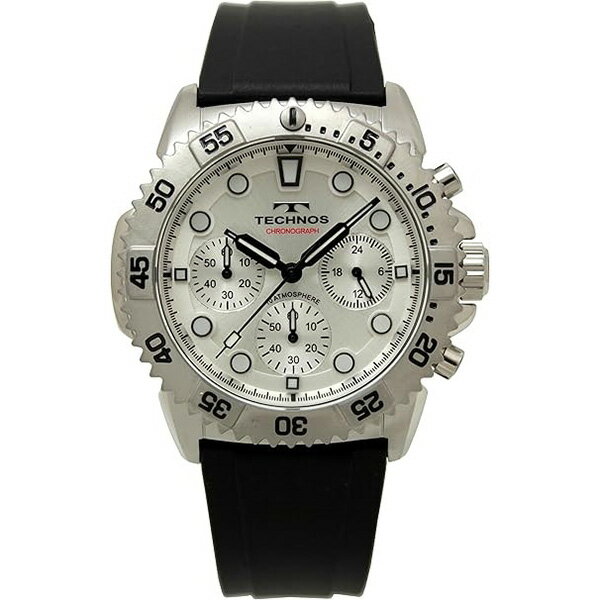 メーカー：TECHNOS テクノス製品名：T9B90SSJANコード：4589911881701防水：10気圧防水ケースサイズ（mm）：約40.2mmバンド素材：ラバーケース素材：ステンレス機能 付加仕様：仕様：クロノグラフ・回転ベゼル カ...