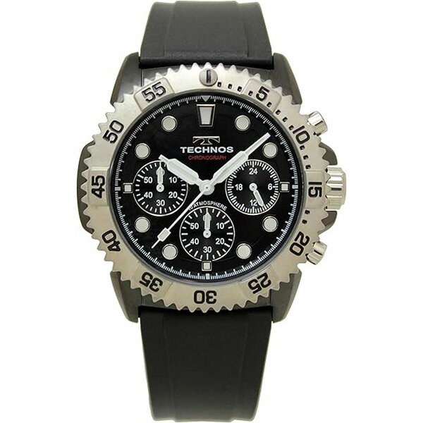 メーカー：TECHNOS テクノス製品名：T9B90SBJANコード：4589911881718防水：10気圧防水ケースサイズ（mm）：約40.2mmバンド素材：ラバーケース素材：ステンレス機能 付加仕様：仕様：クロノグラフ・回転ベゼル カ...