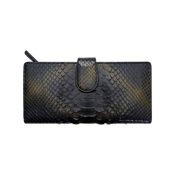 商品：長財布製品名：HL9506-BKGDJANコード：4560338471935素材：パイソンサイズ 縦×横×厚さ：約9cm×約19cm×約2cm重量：約120g【仕様】 開口部：ボタン カード入れ：12枚 オープンポケット：3 ファスナ...