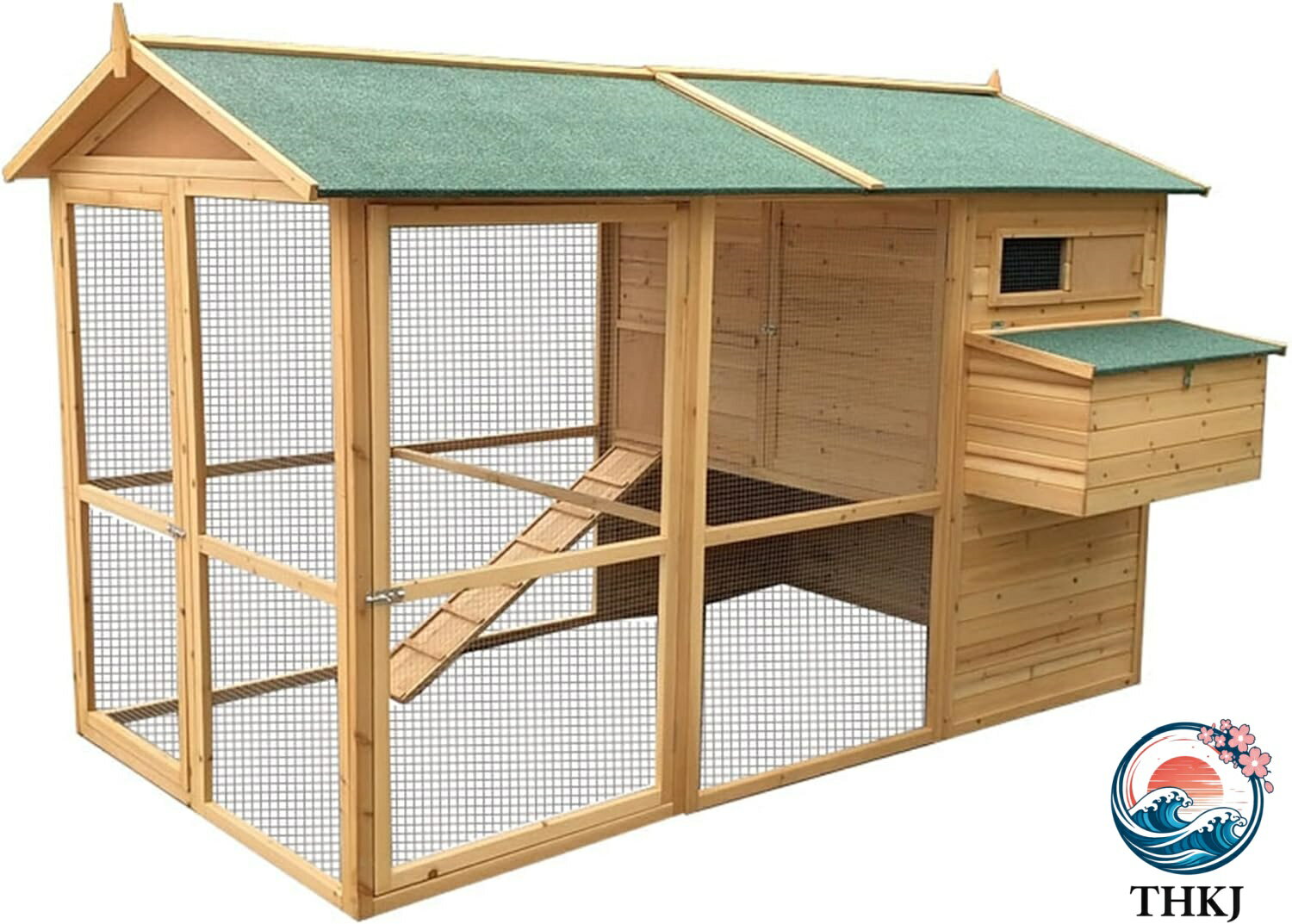 &nbsp;【鶏小屋サイズ】-鶏小屋は多層の超広々としたデザインを採用しています。組み立て後、全体のサイズは249X136X165CMです。下部の広いアクティビティスペースのデザインは、鶏、ウサギ、アヒル、その他の小動物に非常に適しており、...