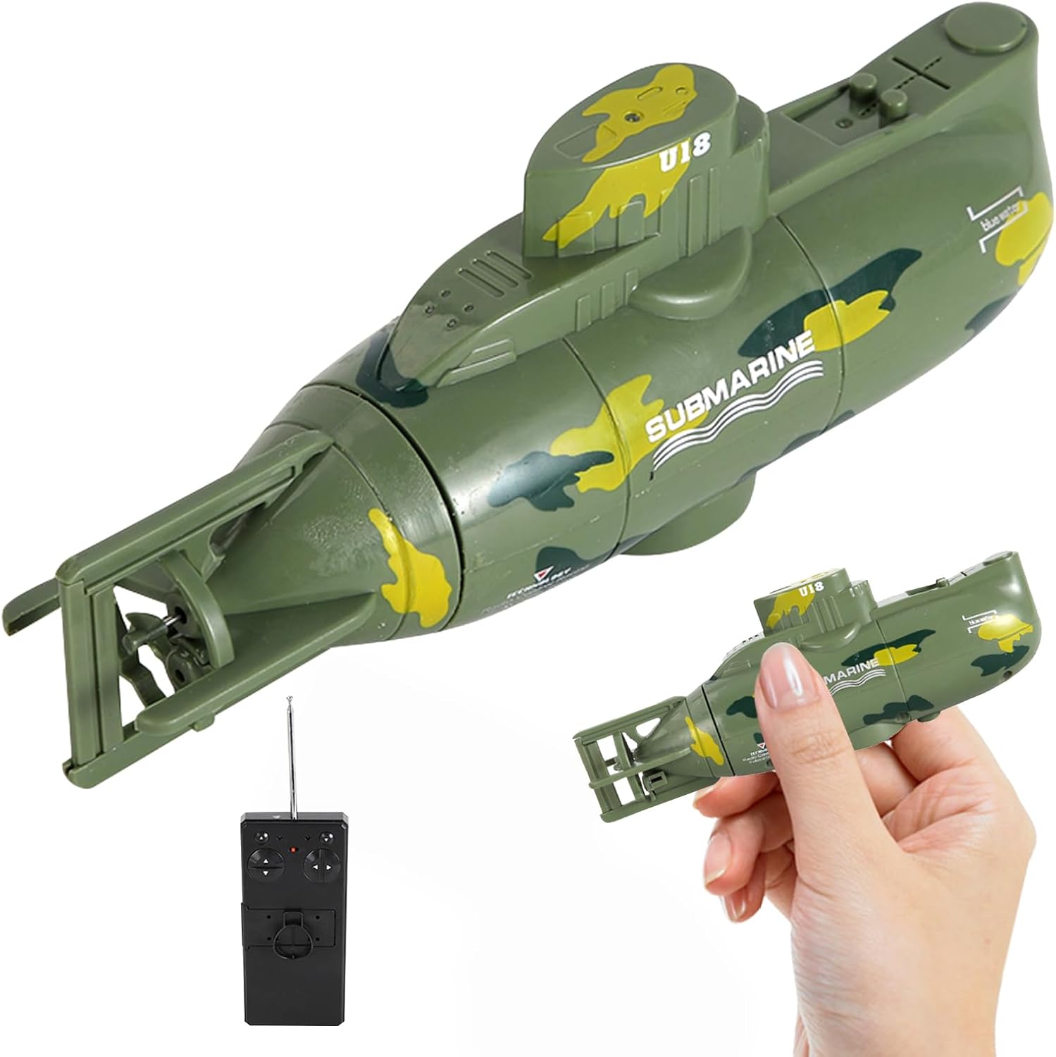 【リモコン潜水艇のおもちゃ】高週波制御システムを搭載し、遠隔操作にも適したミニチュア潜水艇のおもちゃです(60 ~ 70cm潜水時は5m)。おもちゃの潜水艦はあらゆる方向に動くことができ、リモコン操作で様々なスタントが可能です。リモコンボー...