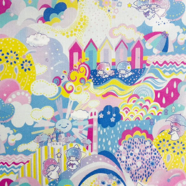 約108cm巾綿100%　タナローン　日本製リバティプリントを代表する上質な肌ざわりのタナローン生地2025年秋冬　リトルツインスターズ×リバティファブリックス Little Twin Stars 50th Anniversary Coll...