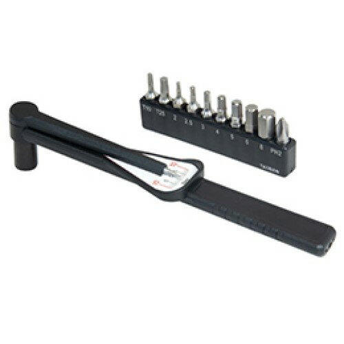 スペック■素材：ナイロンファイバーボディ、硬化スチールビット■六角ビット：2、2.5、3、4、5、6、8mm■トルクスビット：T10、T25■＋ドライバービット■トルク測定範囲：1〜10Nm■サイズ：L160×W30×H33mm（トルクレン...