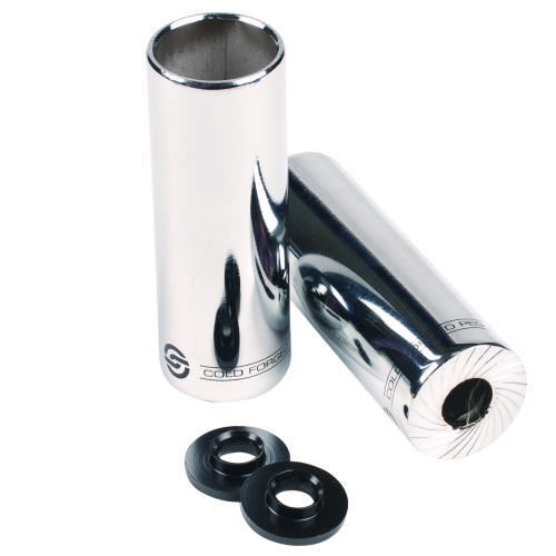 スペック■カラー：CP■素材：鍛造スチール■長さ：105mm (36mm径)■14mmアクスル対応、3/8インチアダプター付■重量：440g（ペア）■左右1ペア■BMXパーツ特長4.15インチロングボディに細身のプロファイル、鍛造スチールペ...