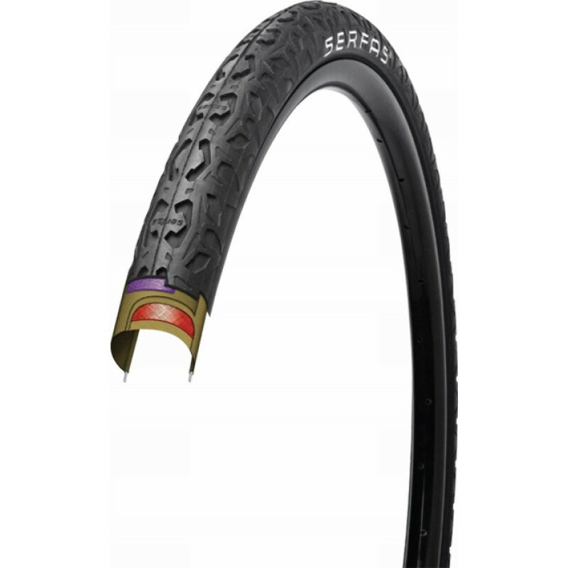 スペック■30TPI■ワイヤービート■サイズ：26×2.0■重量：795g特長軽い走行抵抗と高いグリップを両立した特殊トレッドの高耐久シティタイヤです。通常のMTBタイヤを反転させたような特殊トレッドパターンで、舗装路での軽い走りと滑りやす...