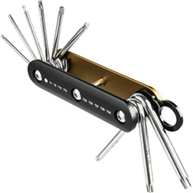 スペック■アルミ合金ボディ、S2硬化スチールツール■六角レンチ：1.5、2、2.5、3、4、5、6、8mm■キーリング付き■サイズ：L114×W29×H26mm■重量：193g特長8つの六角レンチを備えた「ヘックスコンボ」。強靭で大きめなボ...