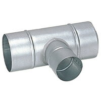適用パイプ：呼び径φ100mm⇔φ100mm材質：亜鉛鋼板t0.6mmパイプを直角方向に分岐する際に継手として使用します。検索用カテゴリ295