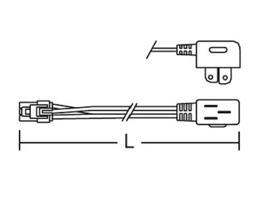 黒L600mmラインコンセント用プラグ電気定格：125V/2.5A検索用カテゴリ370