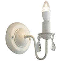 白熱球40W相当ランプ：LED電球4.0W（E17）●鋼・アンティークホワイト塗装●飾：ガラス●高-230 幅-120 出幅-187mm 重-0.5kg●消費電力:4.0W●色温度:2700K●演色性:Ra80●定格光束:400 lm●固有...