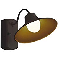 ◆木質感たっぷりの玄関ドアによく似合います。白熱球60W相当ランプ：LED●アルミ・茶色塗装●アルミダイカスト・茶色塗装●ガラス・乳白消し●高-219 幅-240 出幅-334mm 重-1.0kg●消費電力:7.4W●色温度:2700K●演...
