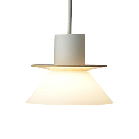 インテリアセレクション電球色（2700K）Ra94E17 LED電球4.4W×1幅φ157・高125・全長500〜1200・重0.6kg鋼（白色塗装）乳白ガラス（消し）天然木（ナチュラルホワイト色仕上）コード調節引掛シーリング付コードは70...