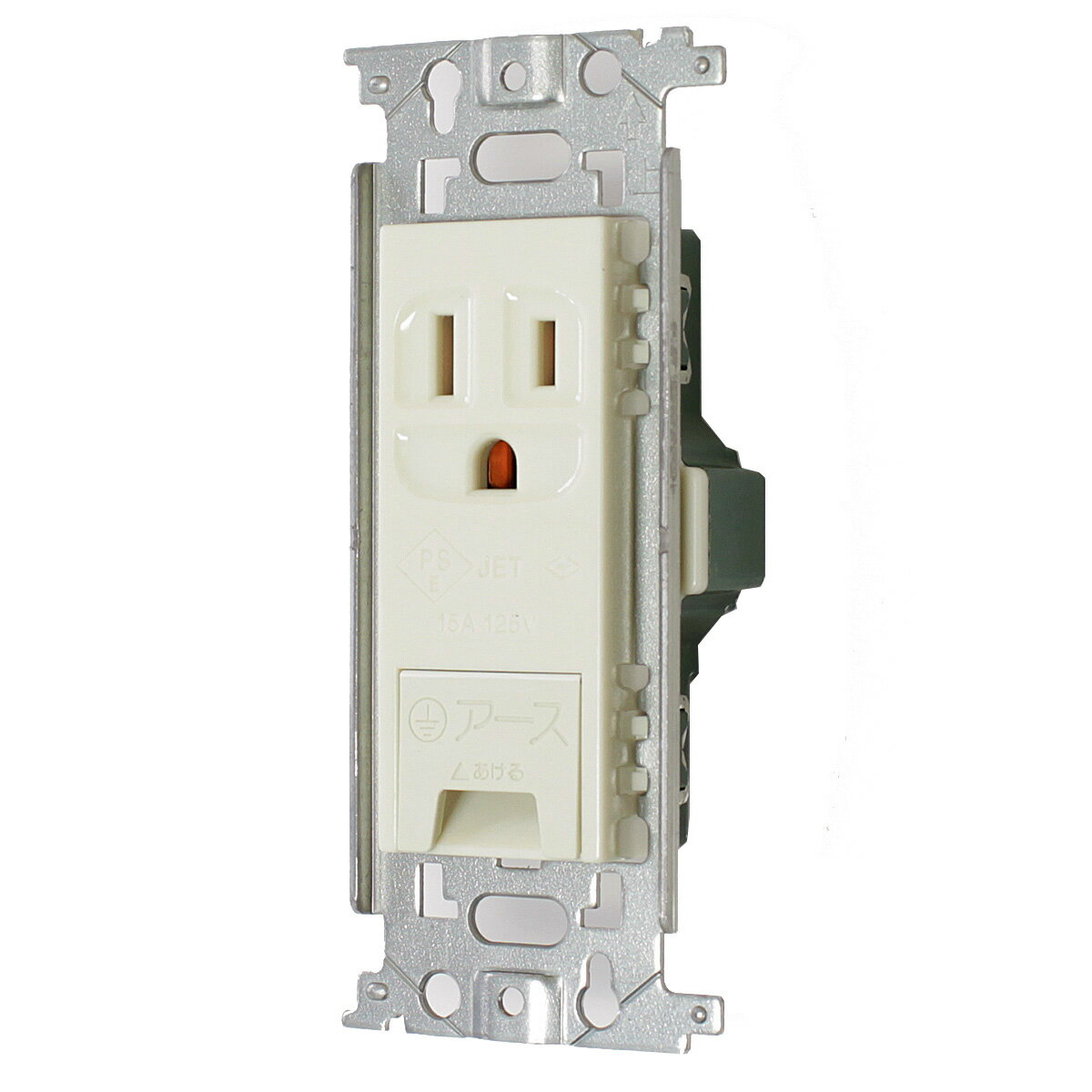 埋込アースターミナル付接地コンセント フラット型15A 125V AC電設資材につきましては、一個単位での販売ができない商品もございます。検索用カテゴリ422