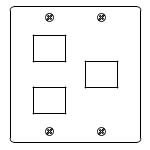 [フルコート加工]新金属プレート 2コ+1コ用電設資材につきましては、一個単位での販売ができない商品もございます。検索用カテゴリ422
