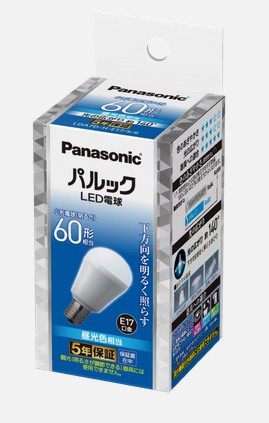 ●明るさが下方向に集まるからスポットライトやダウンライトに光色：昼光色相当口金：E17全光束：760lm色温度：6500K平均演色評価数：Ra80明るさの目安：小形電球60形相当断熱材施工器具対応密閉型器具対応屋外器具対応口金:【E17】;...