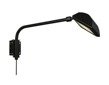 （LED内蔵）LED 18.2W電球色 3000K径207×260 高97 出830mm4.9kg32VA本体：アルミダイカスト・鋼管 黒塗装アクリル 乳白（マット）強化ガラス 透明■首振壁向50°外向90°■灯具回転360°■防雨形■壁付...