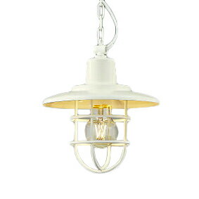 ◆鋼線のガードとランプのキラメキが印象的なマリンテイストペンダント白熱球40W相当ランプ：LED電球2.0W（E26）本体：鋼・オフホワイト塗装ガード：鋼・オフホワイト塗装●高-249 幅-φ217 全長-1300〜600mm 重-1.2k...