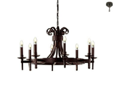 ランプ別売LEDランプ×8（別売）100V透明シャンデリア球40W形×8相当消費電力：34.4W（調光/非調光）古味仕上（ブラウン）重15.8kgボルト吊専用型全長608〜1500・巾φ914・高517mm推奨ランプ：RAD-911L（E1...