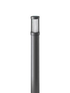 LED内蔵、電源ユニット内蔵LED（電球色）色温度：3000K幅：φ100mm地上高860mm質量：3kg器具光束：425lm電圧：100V消費電力：5.8W消費効率：73.2lm/W【本体】アルミダイカスト（ミディアムグレーメタリック）【...