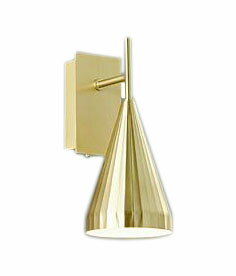 電球色/2700K・Ra83定格光束：380lm消費電力：5.9WLED内蔵LED 5.9W白熱灯60W相当鋼板 真鍮色メッキヘアラインマット（内面白塗装）鋼管 真鍮色メッキヘアラインマット巾115 高255 出159mm0.6kg12VA...