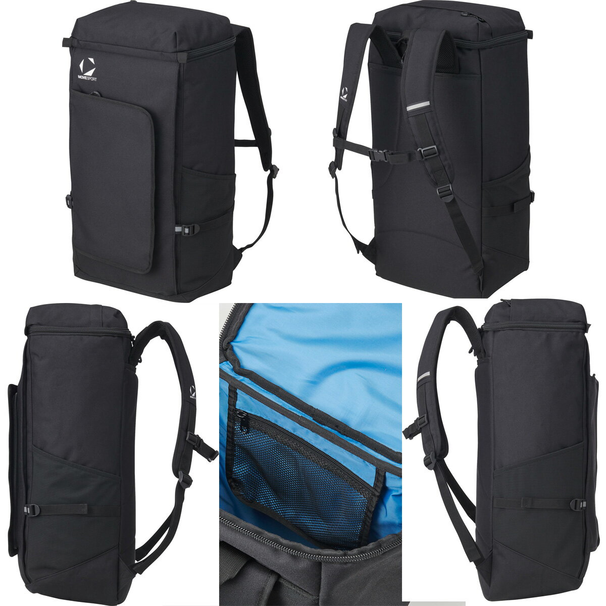 素材ポリエステル(裏PVC加工) 機能:はっ水 サイズ:W30×H56×D20cm 容量:約40L カラー:(BK00)ブラック 原産国:ベトナム