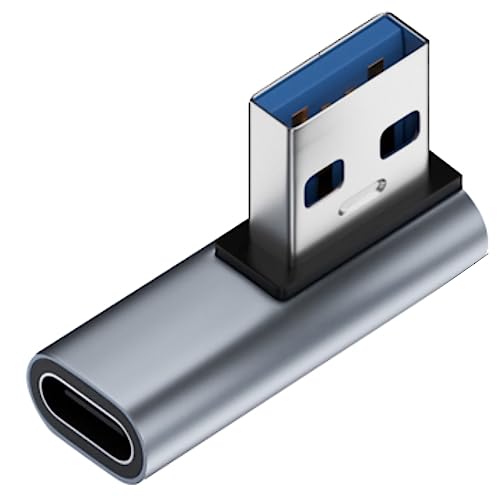 fine-R USB3.1 USB-C メス → USB-A オス 変換アダプタ ミドルベント型 L字 90度 高速データ転送 10Gbps 急速充電 電流3.25A スリム設計 C to A USB変換 コネクタ ノートパソコン 周辺機器...