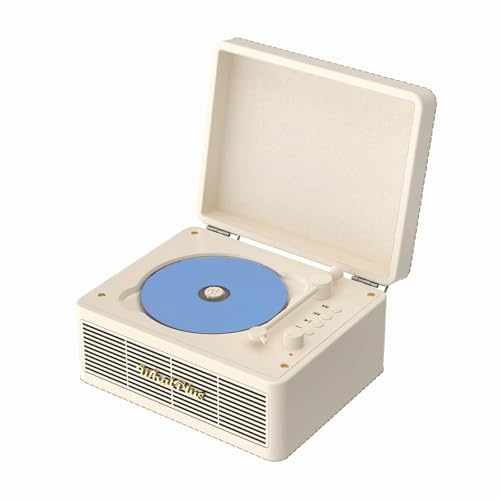 WhatPlus CDプレーヤー Bluetooth スピーカー内蔵 2000mAhバッテリー搭載 デスクトップ用 イヤホン/AUX-IN/TFカード ホワイト・【多機能CDプレーヤー】 CDディスクの再生はもちろん、AUX入力・ヘッドフォ...