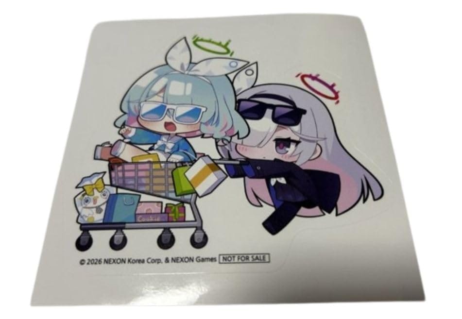 韓国ソウルで開催された「Blue Archive CAFE MEMORIAL」にて、商品購入金額40,000ウォンごとにもらえた特典グッズのアロナ＆プラナ ステッカーです。サイズは約縦8cm×横8cmで、可愛いデフォルメデザインのアロナとプ...