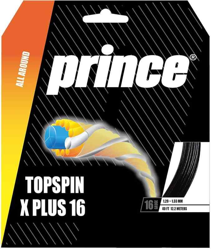 Prince(プリンス) 硬式テニス ガット 7JJ045 TOPSPIN X PLUS 16 （トップスピン エックス プラス 16） ブラックスピン性＋反発性を備えた凸凹感を強くしたスピン系ナイロンストリングス。<br>高性...