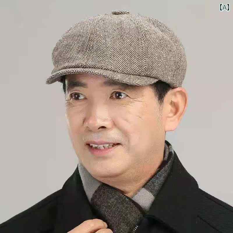 ベレーの 帽子の お父さんの 帽子の 秋冬の 老人の 帽子の 男性の 中年の アヒルの 舌の 帽子の 春秋の 老人の 男性の 中高年の 八角の 帽子ブランド: その他製品カテゴリ: ベレー帽季節にぴったり: 冬,春,秋産地: 青島キャップデ...