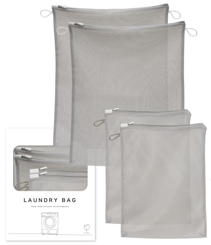 YY Hjem 洗濯ネット 大 中 ループとカラーで家事時短 ロック付ファスナー🌳毎日忙しいあなたに。洗濯ネットで工夫して、効率UP🌳【大きめの便利なループ付き】ネットを引っ掛けておいて洗濯かごの代わりに使用...