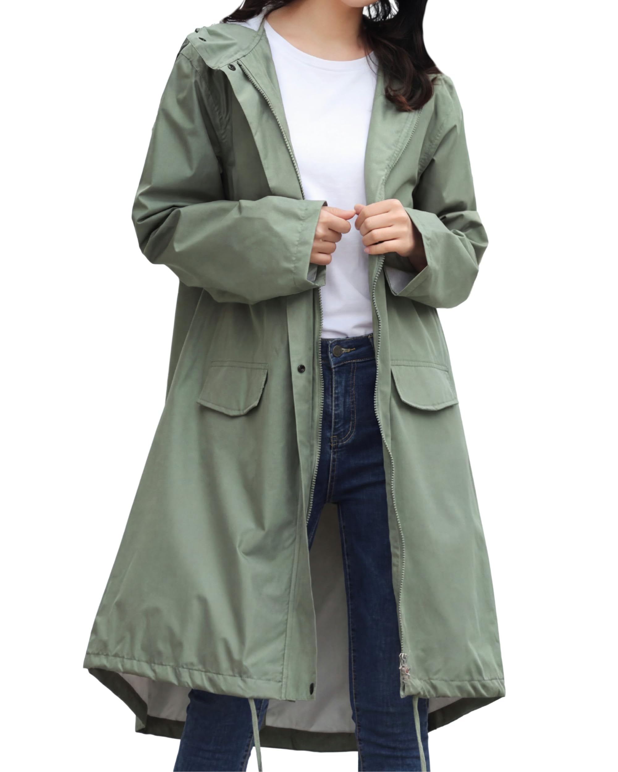 • ✅ 【雨の日もおしゃれを楽しめる】シンプルで可愛いフード付きレインコートです。 普段のコーディネートに馴染むので、雨の日の通勤通学もおしゃれに♪ • ✅ 【雨に強い耐水圧10,000mm】雨具に適した防水性＆...