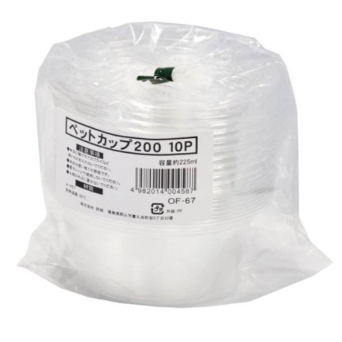 • サイズ:直径10.0×高さ4.5cm • 本体重量:0.07kg • 素材・材質:A-PET • 原産国:日本 • セット内容・付属品:10個入 • 容量:約225ml • 耐熱温度:60度