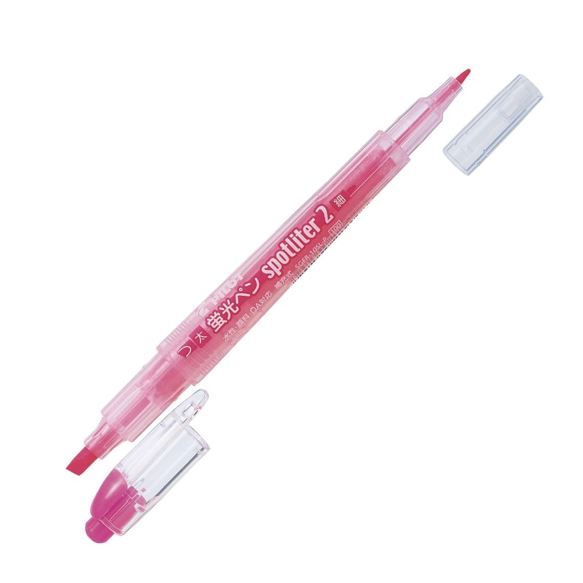 • 【仕様】インキ補充タイプ・ツインキャップ式 • 【軸・キャップ】リサイクル樹脂 • 【インキ】水性顔料／ピンク 【補充インキ】SGRF-12SL-P • 【サイズ】最大径φ12.7×全長139mm／本 • 【入数】10本