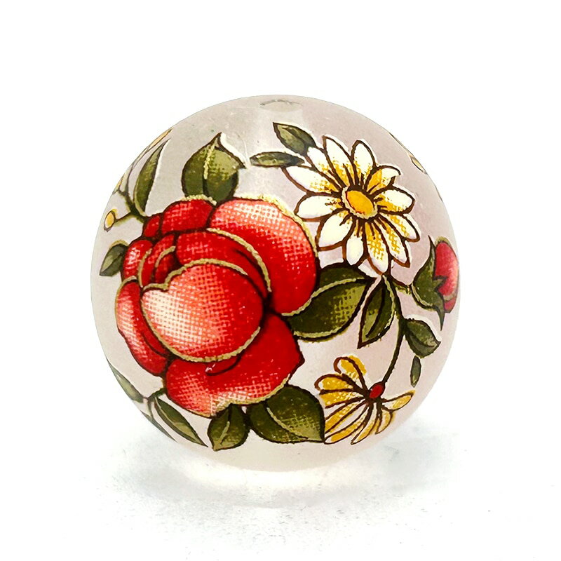 プラスチックの玉にシールを転写したものになります。 つなぎ目が見えたり、柄が途中で切れているものもございます。 ご了承ください。 日本国内で加工を行っております。 他にも色・柄がございます。ご希望の色・柄にて生産承ります。 色・柄のサンプル...