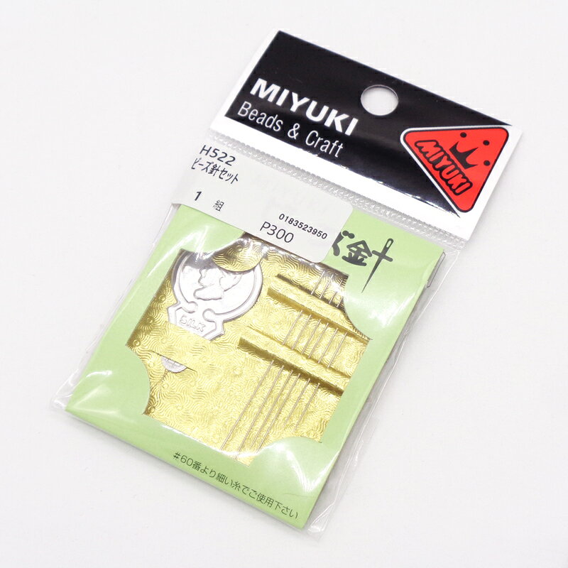 MIYUKIのビーズ針セットです。 様々なビーズワークにお使いいただけます。 ◇セット内容 ビーズ針 ・0.4×42mm 2本 ・0.4×48mm 2本 ・0.4×54mm 2本 スレッダー 1本 ※60番より細い糸用：針に糸を通す時に使い...